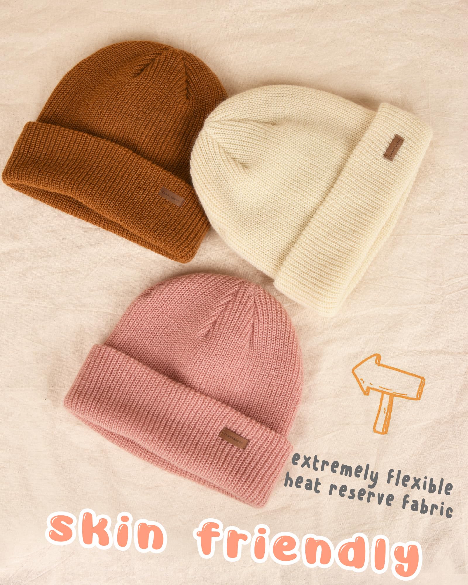 Camptrace Baby Beanie Toddler Infant Winter Hat with Double Layer Knit for Boys Girls