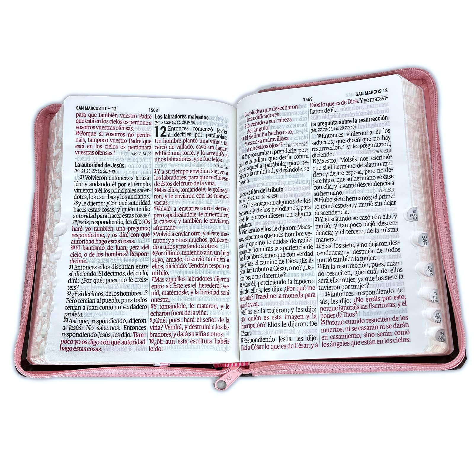 Biblia Letra Gigante para Mujer con Cierre Reina Valera 1960 manual rosado floral con indice