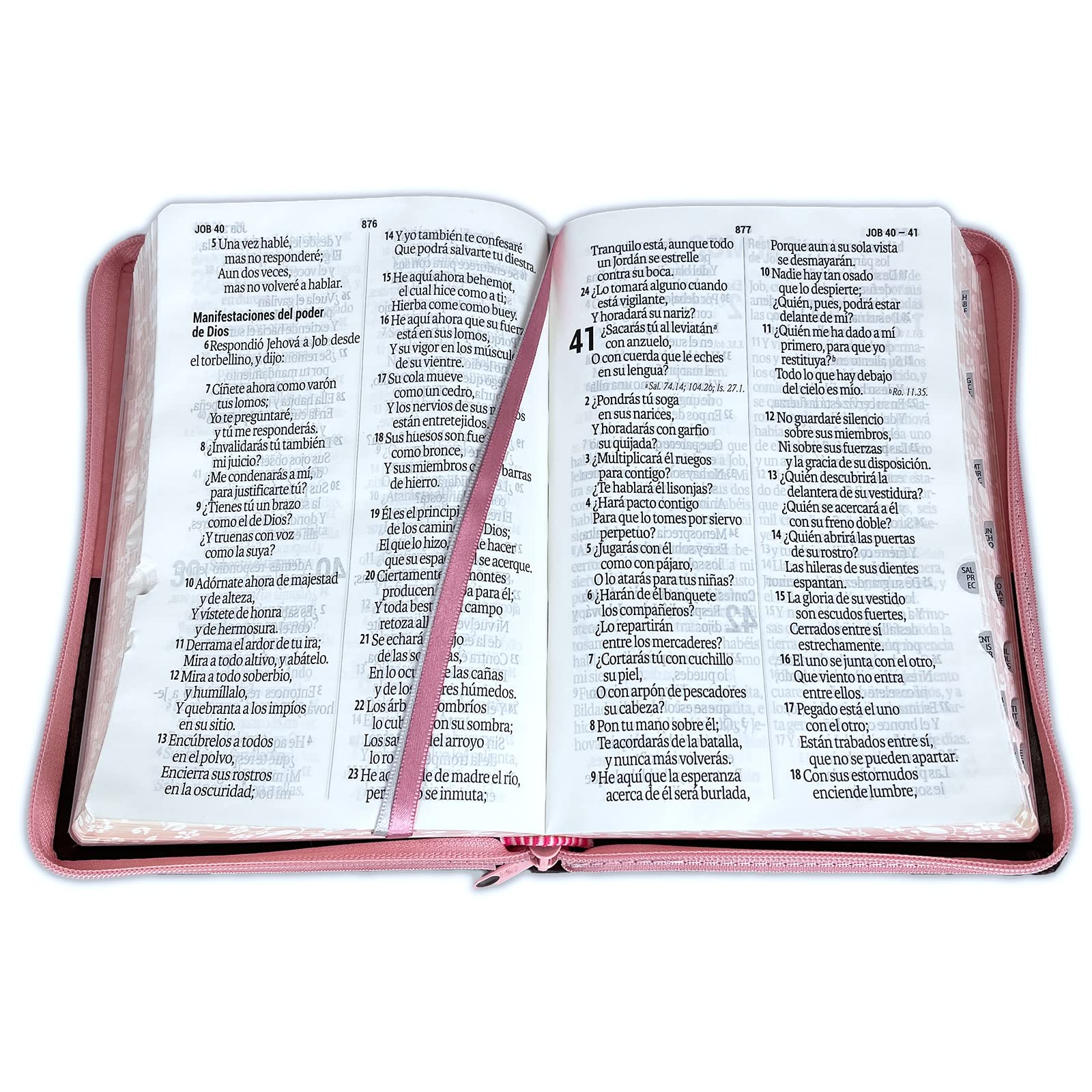 Biblia Letra Gigante para Mujer con Cierre Reina Valera 1960 manual rosado floral con indice