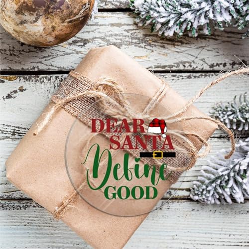 BESTORLOVE Dear Santa Define Good Acrylic Christmas Ornament Acrylic Keepsake Inspirational Bible Verse 3 Inch with Hole Christmas Tree Decoration for Lover Housewarming Gift