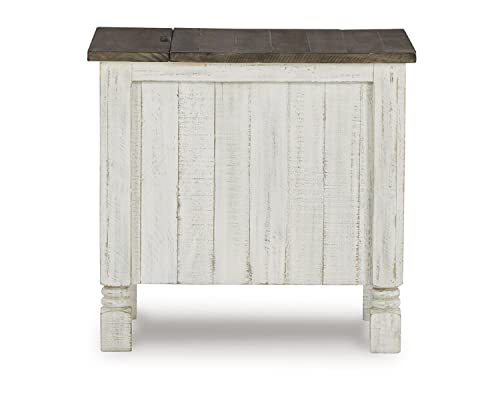 Signature Design by Ashley Havalance French Country Chair Side End Table, White & Gray