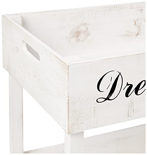 Signature Design by Ashley Yulton Farmhouse Shelf with Storage Trays, Antique White