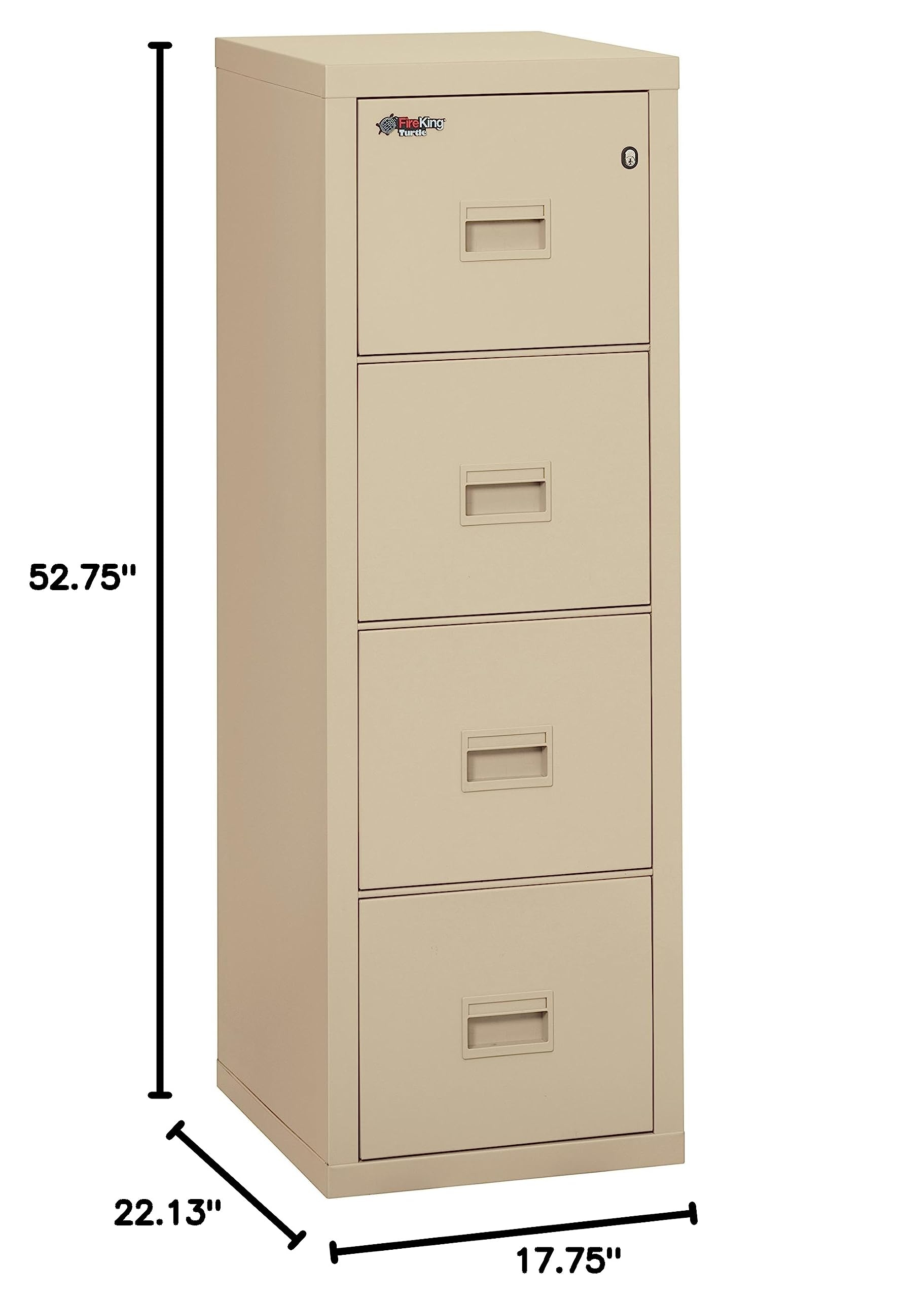Fireking Turtle Fireproof File Cabinet, 52.75" H x 17.75" W x 22.13" D, Parchment