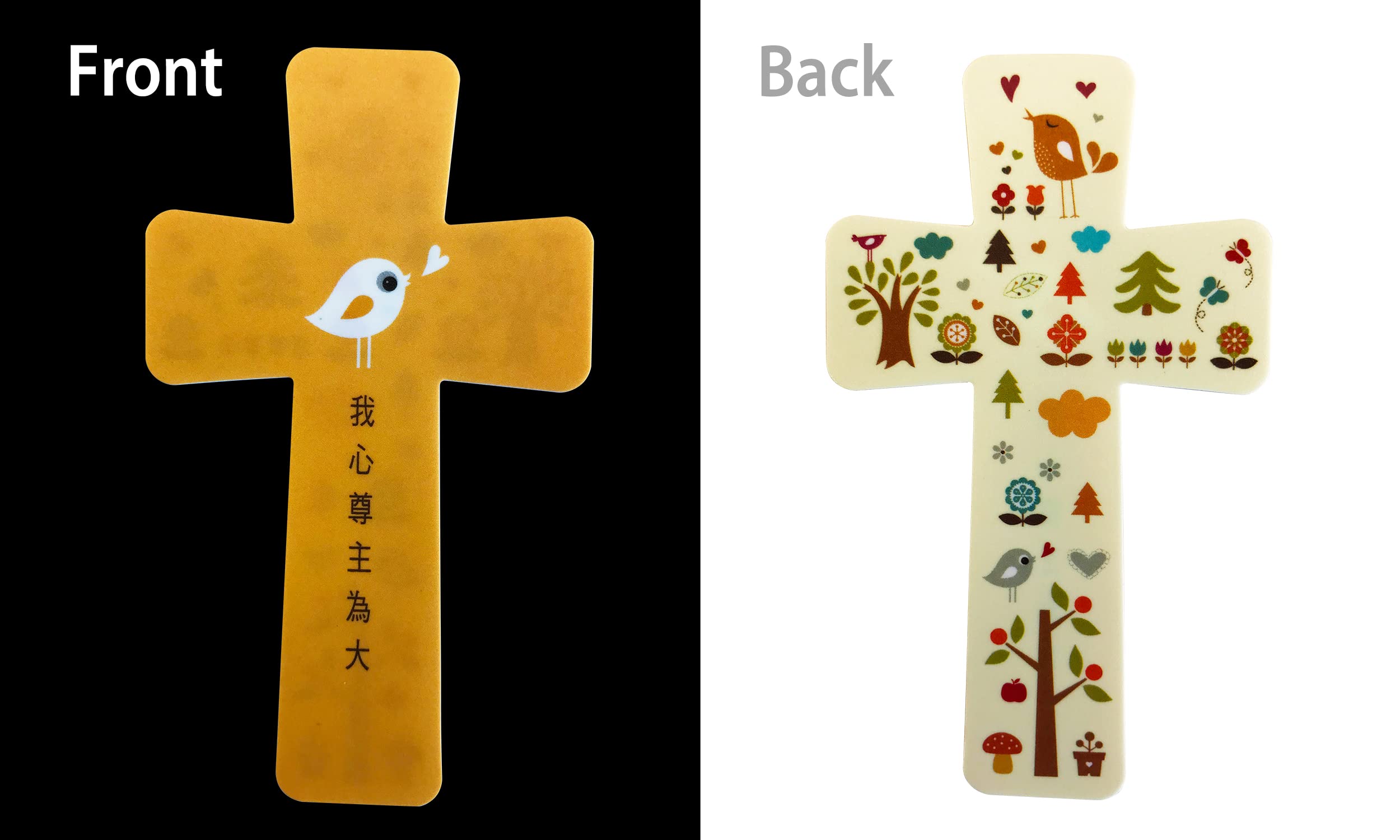 Waterproof Plastic English Chinese Christian Cross Bookmarks, Holy Bible Bookmarks, Inspirational Bookmark Religious Marker Christian Art Gift Bookmark for Reading Lover (10 PCS)