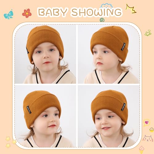 Durio Baby Beanies - Warm Knit Beanies for Boys & Girls, 6-36 Months, Cute Winter Hats in Navy