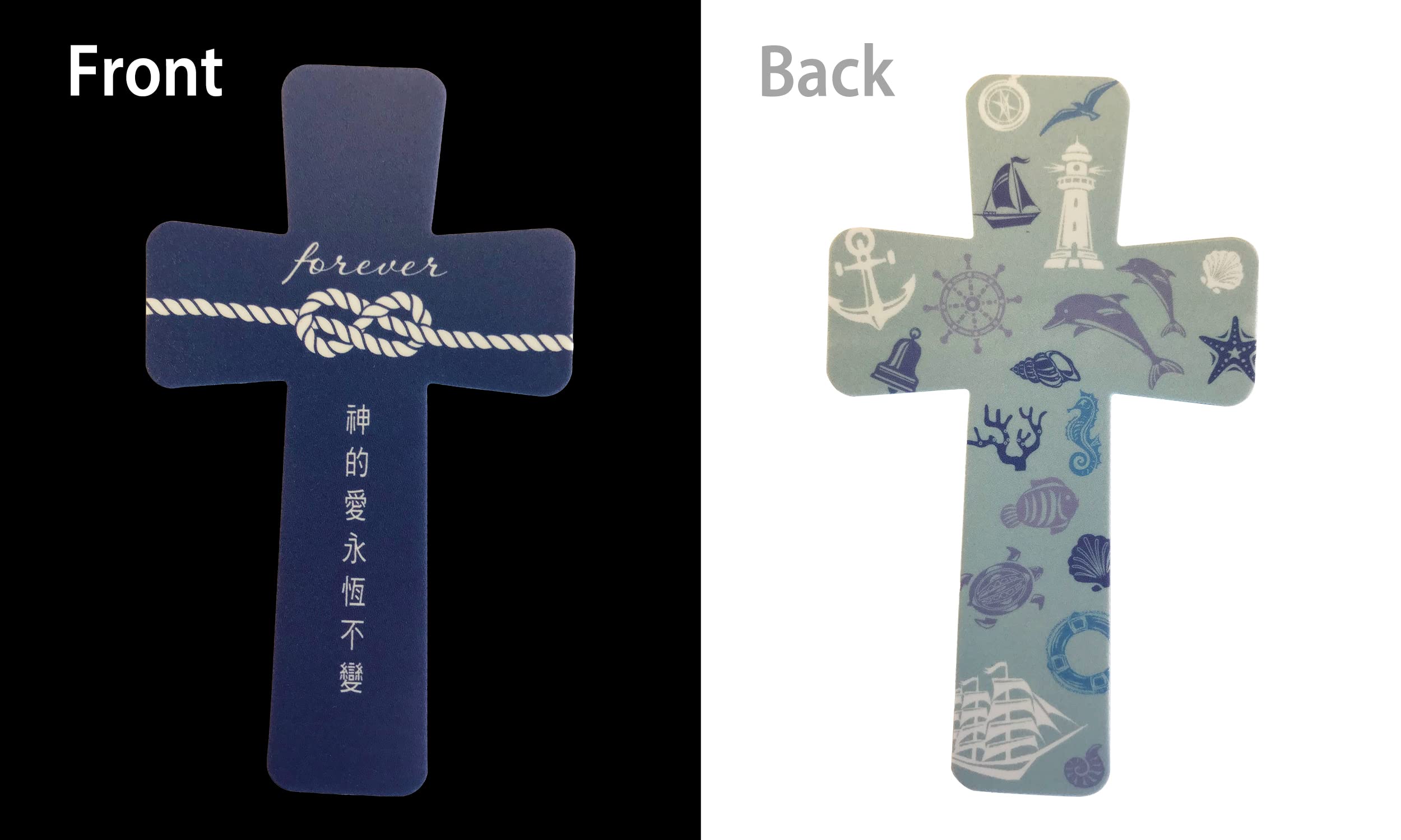 Waterproof Plastic English Chinese Christian Cross Bookmarks, Holy Bible Bookmarks, Inspirational Bookmark Religious Marker Christian Art Gift Bookmark for Reading Lover (10 PCS)