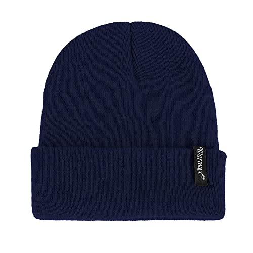 Durio Baby Beanies - Warm Knit Beanies for Boys & Girls, 6-36 Months, Cute Winter Hats in Navy