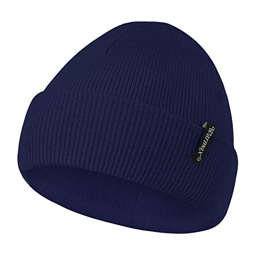 Durio Baby Beanies - Warm Knit Beanies for Boys & Girls, 6-36 Months, Cute Winter Hats in Navy