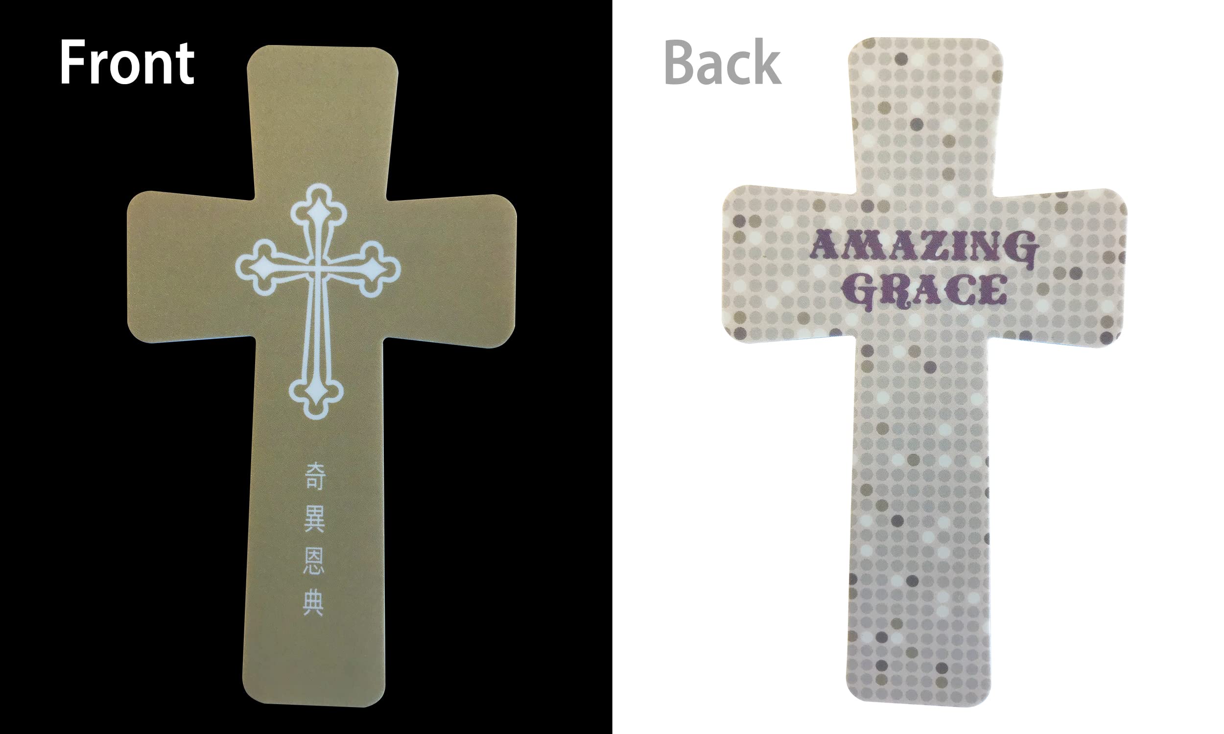 Waterproof Plastic English Chinese Christian Cross Bookmarks, Holy Bible Bookmarks, Inspirational Bookmark Religious Marker Christian Art Gift Bookmark for Reading Lover (10 PCS)