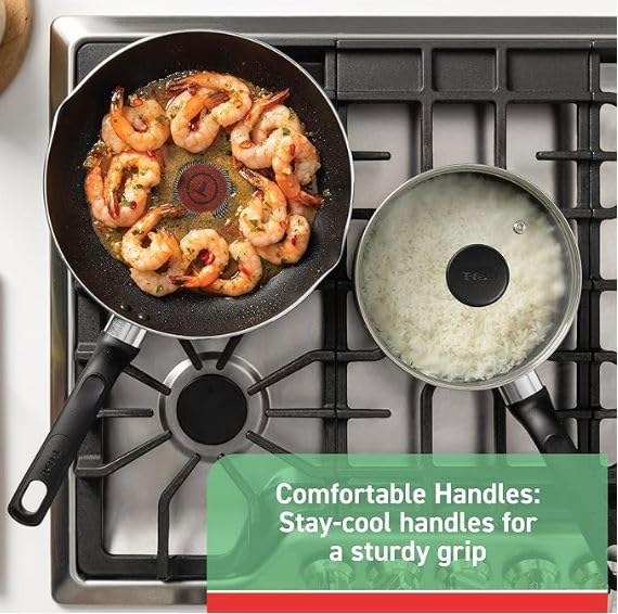 T-fal B36290 Specialty Nonstick 5 Quart Jumbo Cooker Saute Pan with Glass Lid, Black