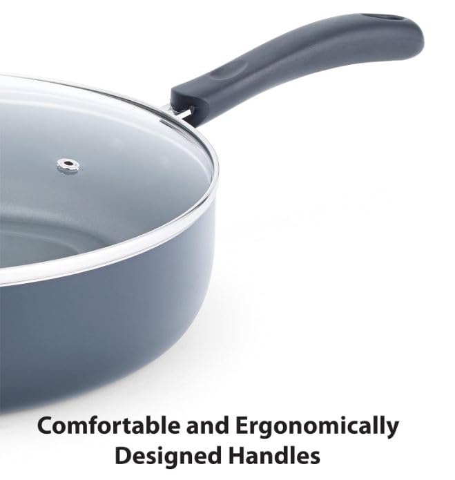 T-fal B36290 Specialty Nonstick 5 Quart Jumbo Cooker Saute Pan with Glass Lid, Black