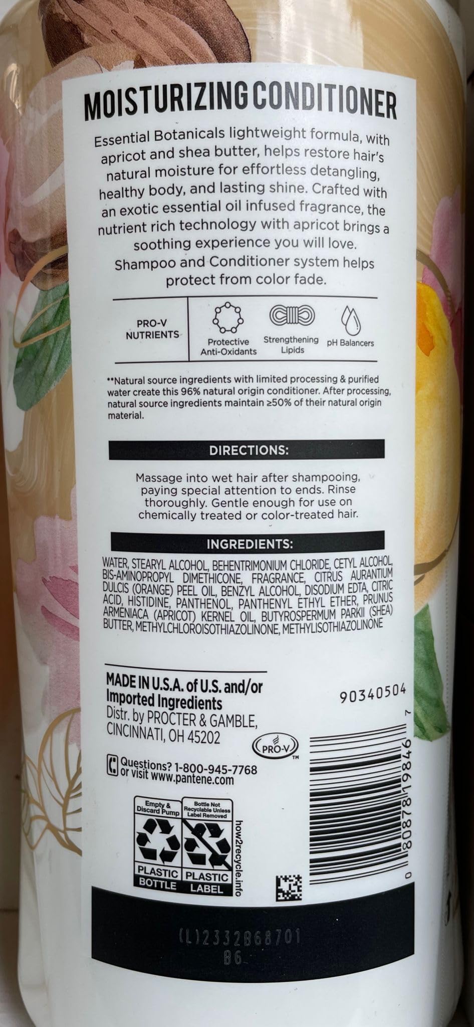 Essential Botanical Shampoo and Conditioner Set | 2 Pack | SULFATE-Free | Family size 2x38.2oz | Apricot and Shea Butter Infused