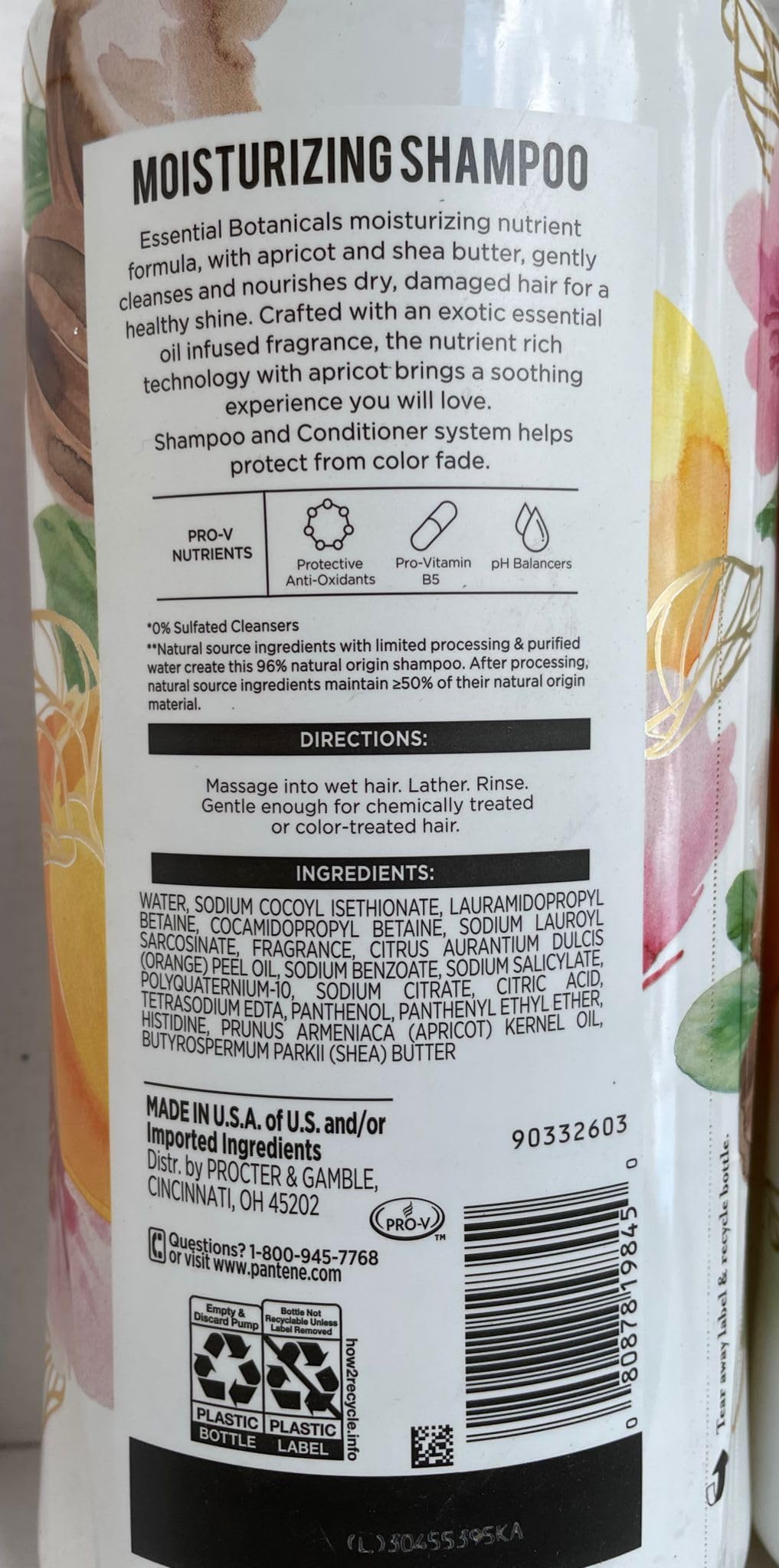 Essential Botanical Shampoo and Conditioner Set | 2 Pack | SULFATE-Free | Family size 2x38.2oz | Apricot and Shea Butter Infused