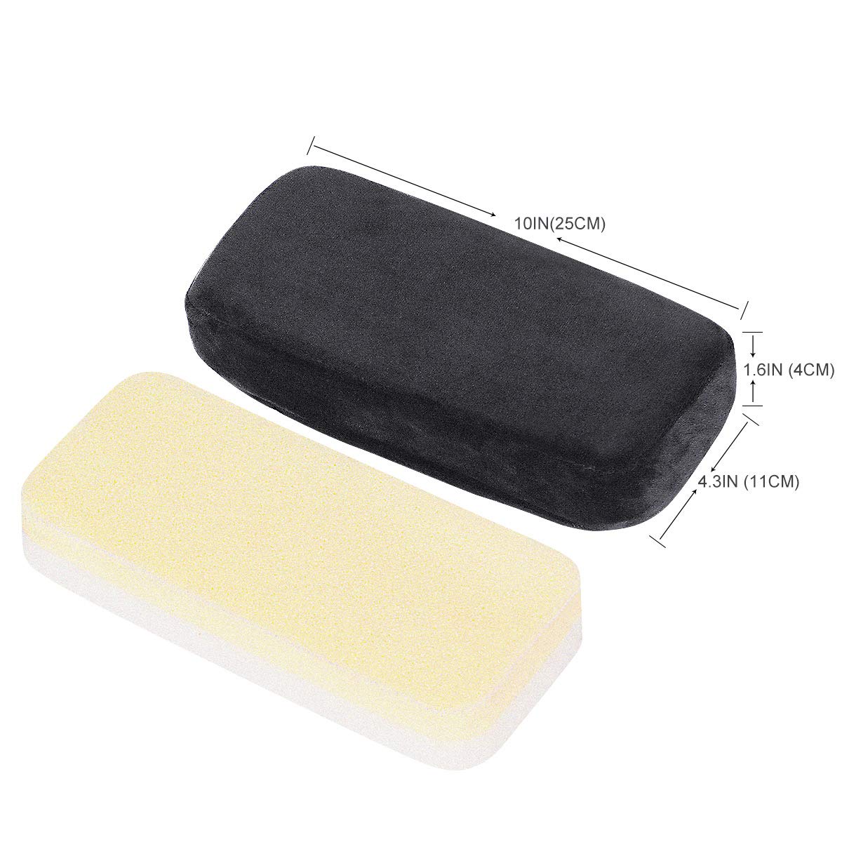 baibu Ergonomic Memory Foam Office Chair Arm Pads, Comfy Black Gaming Armrest Pads for Elbows and Forearms Pressure Relief (Set of 2)