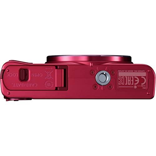 Canon PowerShot SX620 HS Digital Camera (Red) + SanDisk Extreme 32GB Memory Card, Extended Life Replacement Battery (1600mAh), Ultra Bright LED Light with Bracket & More (9pc Bundle)