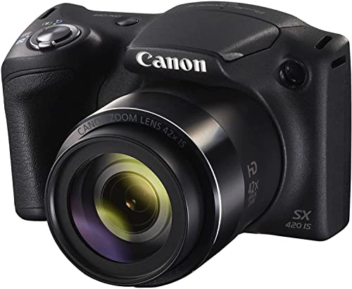Canon PowerShot SX420 is Wi-Fi Digital Camera (Black) with 128GB Card + Case + Flash + Battery + Charger + Tripod + Kit (Renewed)