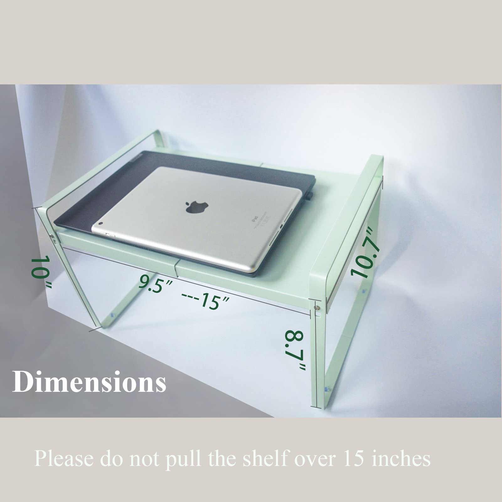 Fairyhouse Expandable Cabinet Organizer Shelf for Kitchen Countertop, Under Sink, Pantry Organization and Storage, Office Desk Shelf, Mint Green