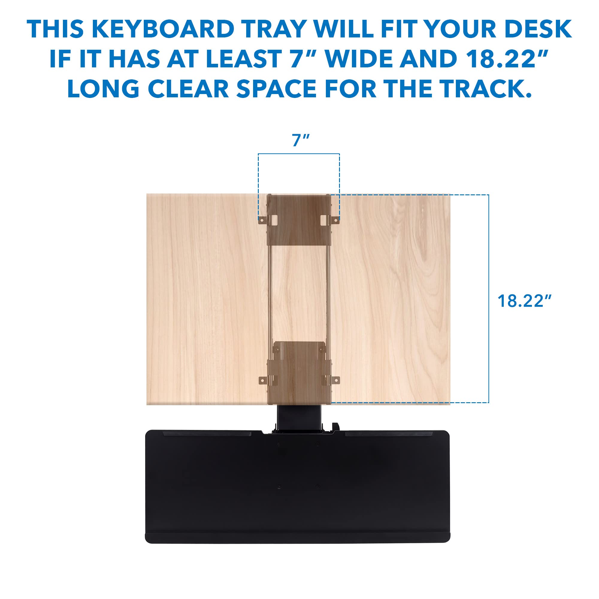 Mount-It! Under Desk Computer Keyboard and Mouse Tray, Ergonomic Keyboard Drawer with Gel Wrist Pad, Black