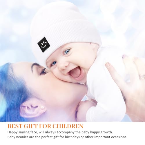 DANMY Baby Beanie Hat, Newborn Toddler Winter Warm Knit Hat, Kids Soft Beanie Cap