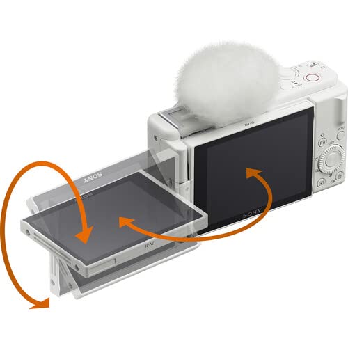 Sony ZV-1F Vlogging Camera (White) Bundle with Flexible Tripod & 64GB SD Card & More
