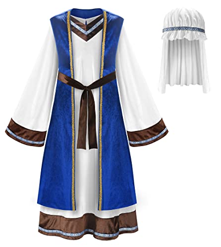 ReliBeauty Boys Saint Joseph Costume Shepherd Costume Saint Costume for Kids with Vest and Headpiece,150