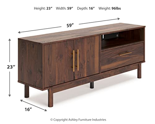 Signature Design by Ashley Calverson Rustic Medium TV Stand Fits TVs up to 63", Brown