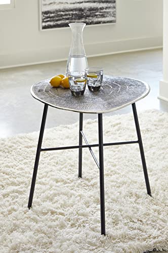 Signature Design by Ashley Laverford Contemporary End Table, Chome & Black