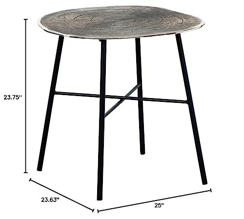 Signature Design by Ashley Laverford Contemporary End Table, Chome & Black