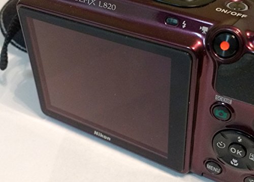 Nikon COOLPIX L820 16 MP 30x Zoom Digital Camera - Plum Factory Refurbished