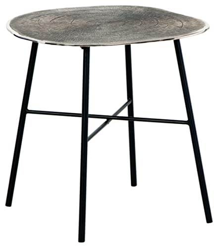Signature Design by Ashley Laverford Contemporary End Table, Chome & Black