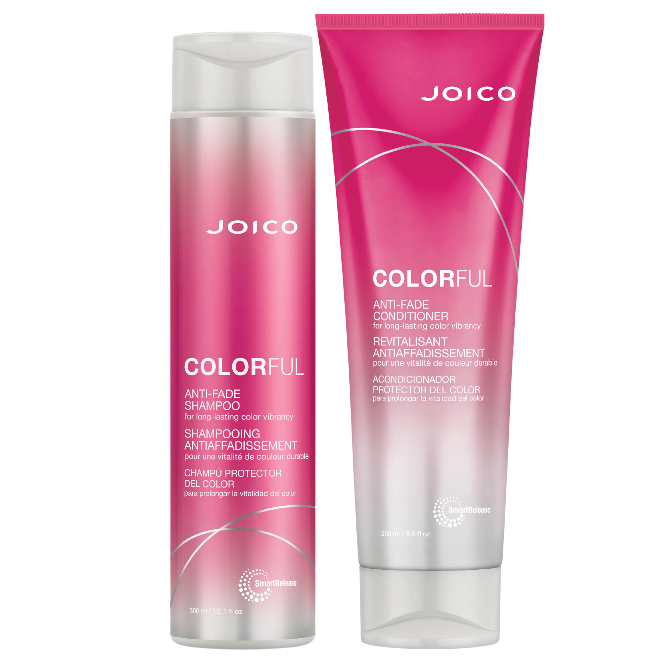 Joico Colorful Anti-Fade Shampoo and Conditioner | For Color-Treated Hair | Preserve Hair Color & Vibrancy Long-Term | Boost Shine & Reduce Breakage | Sulfate Free | With Camellia Oil & Pomegranate