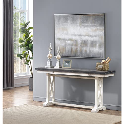 Coast to Coast Imports Bar Harbor II Fold Console Table, Cream, 18" D x 64" W x 31" H, (A48111)