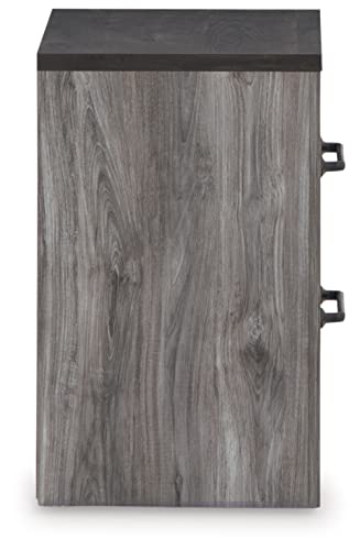 Signature Design by Ashley Bronyan 2 Drawer Nightstand, 22"W x 16"D x 25"H, Gray Plank