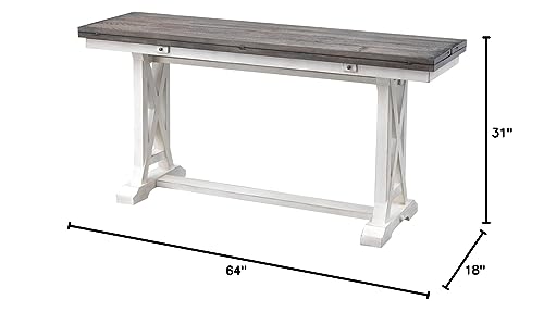 Coast to Coast Imports Bar Harbor II Fold Console Table, Cream, 18" D x 64" W x 31" H, (A48111)
