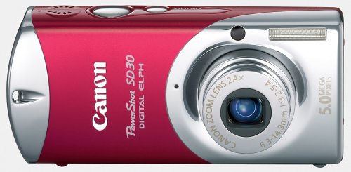 Canon Powershot SD30 5MP Digital Elph Camera with 2.4x Optical Zoom (Rockstar Red)
