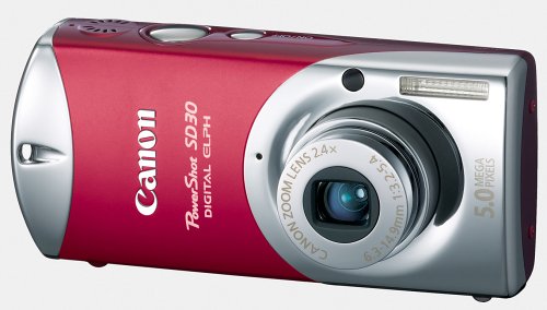 Canon Powershot SD30 5MP Digital Elph Camera with 2.4x Optical Zoom (Rockstar Red)