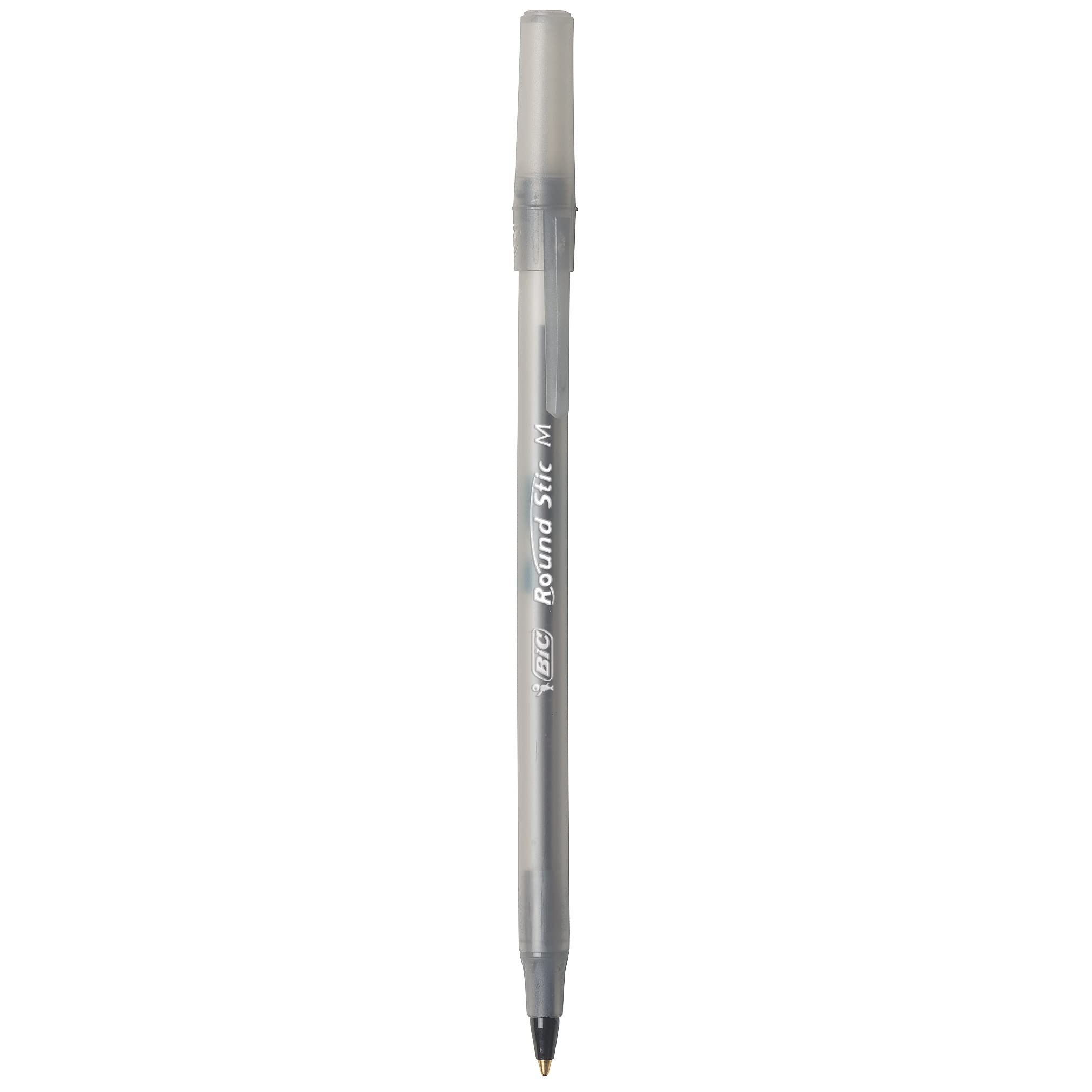 BIC Round Stic Xtra Life Ballpoint Pens, Medium Point (1.0mm), Black, 60-Count Pack, Flexible Round Barrel For Writing Comfort (GSM609-BLK)