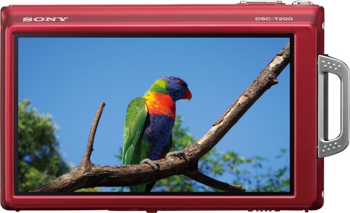 Sony Cybershot DSC-T200 8.1MP Digital Camera with 5x Optical Zoom with Super Steady Shot Image Stabilization (Red)