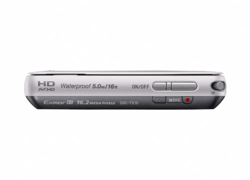 Sony Cyber-Shot DSC-TX10 16.2 MP Waterproof Digital Still Camera with Exmor R CMOS Sensor, 3D Sweep Panorama, and Full HD 1080/60i Video (Silver)