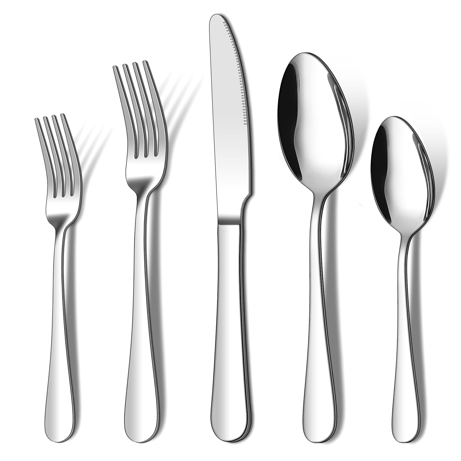 Silverware Set, ENLOY 20 Pieces Stainless Steel Flatware Cutlery Set, Include Knife Fork Spoon, Mirror Polished, Dishwasher Safe, Service for 4