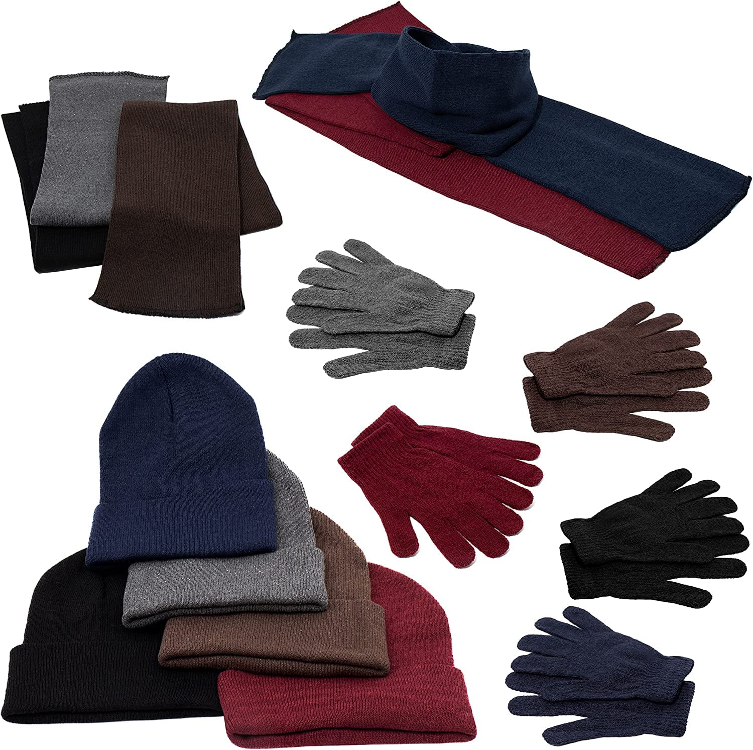 Bulk Case of 12 Backpacks and 12 Winter Item Sets and 12 Toiletry Kits and 12 Socks - Wholesale Care Package - Emergencies, Homeless, Charity