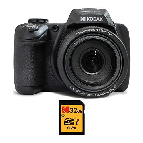 Kodak PIXPRO AZ528 16MP Astro Zoom Digital Camera with 52x Zoom and 3-Inch LCD Display (Black) Bundle with 32GB Class 10 UHS-I U1 SDHC Memory Card (2 Items)