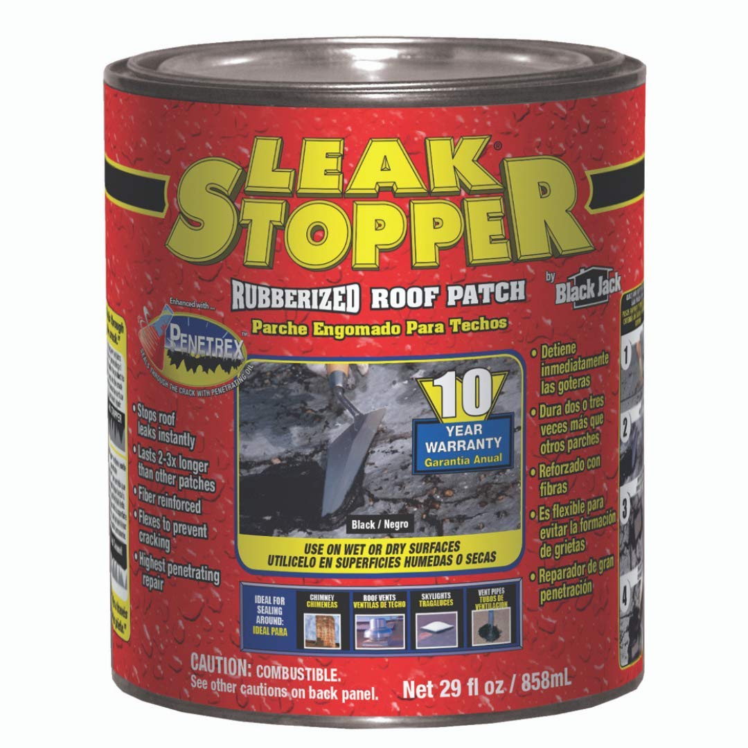 Leak Stopper Rubber Flexx Liquid Rubber Coating - Seal & Waterproof Protection – for Boats, Roof, Tents, Machinery, Buildings, Interior, Exterior – 1 Quart Black