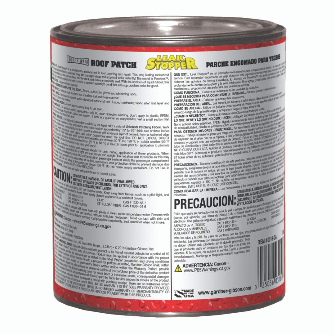 Leak Stopper Rubber Flexx Liquid Rubber Coating - Seal & Waterproof Protection β for Boats, Roof, Tents, Machinery, Buildings, Interior, Exterior β 1 Quart Black
