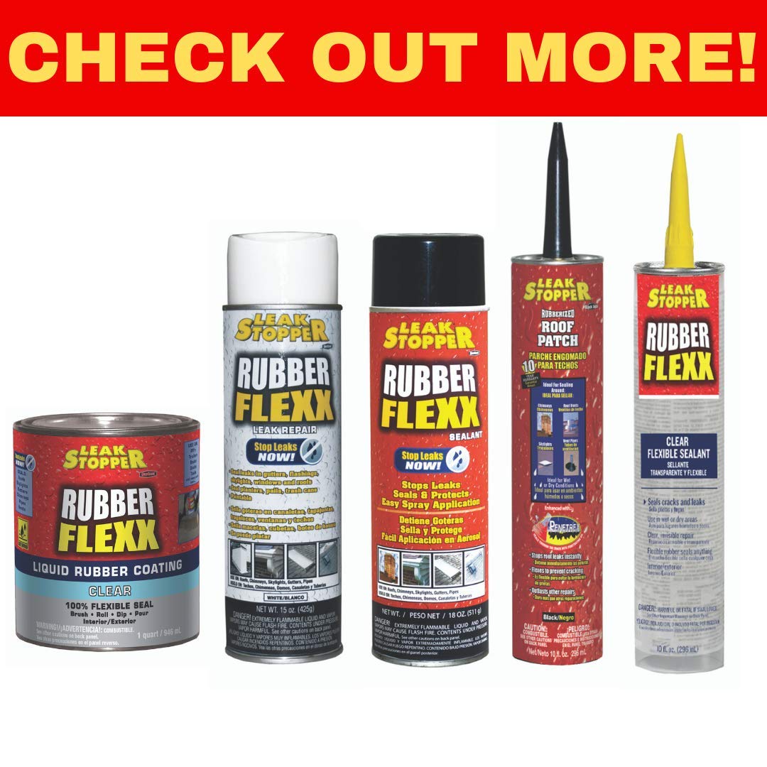 Leak Stopper Rubber Flexx Liquid Rubber Coating - Seal & Waterproof Protection β for Boats, Roof, Tents, Machinery, Buildings, Interior, Exterior β 1 Quart Black