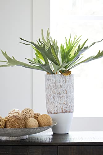 Signature Design by Ashley Hannalee Bohemian Textured Polyresin 13.75" Vase, White