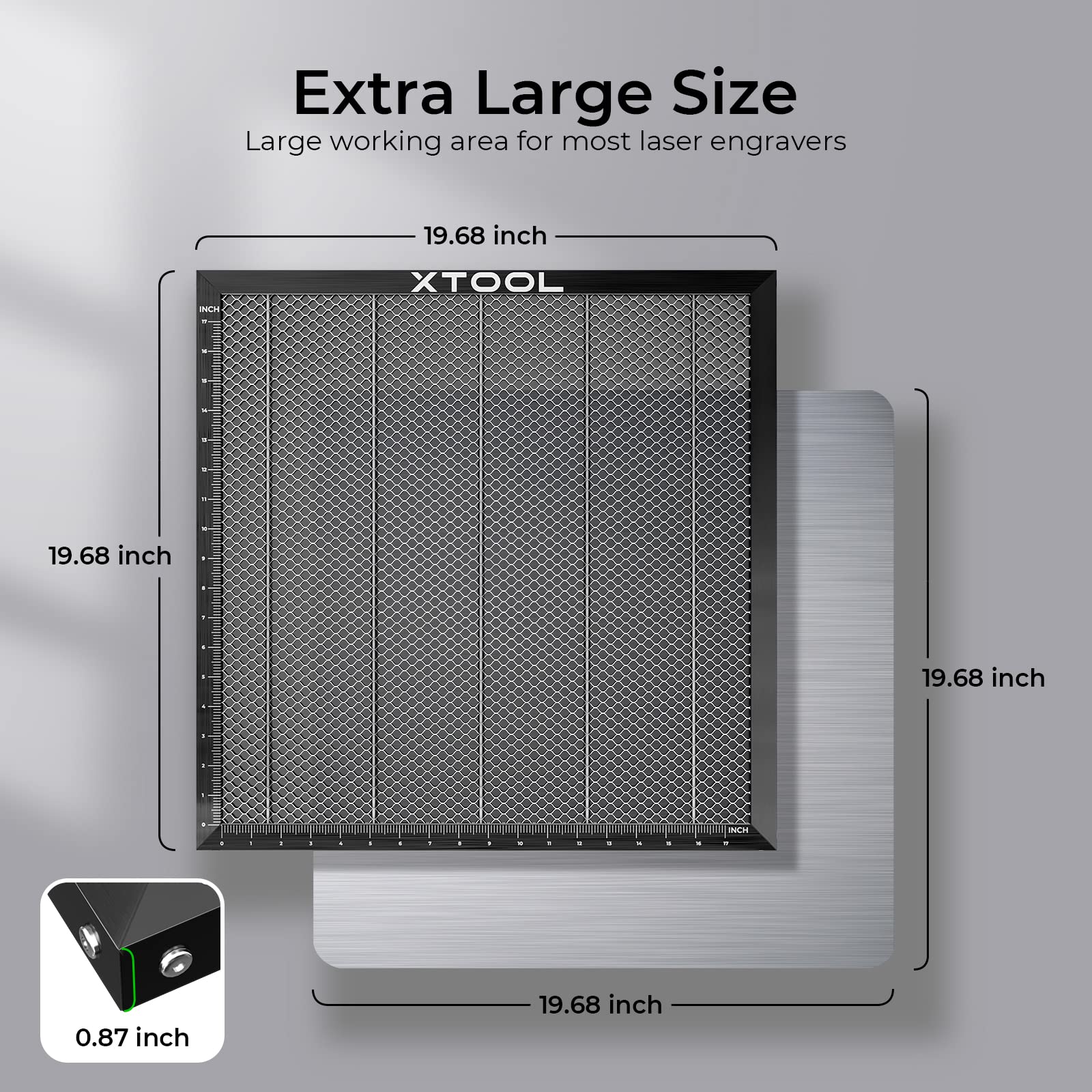 xTool Honeycomb Working Table, Soulmate for xTool D1, D1 Pro and Most Laser Engraver, Honeycomb Working Bed for Fast Heat Dissipation and Desktop-Protecting, 19.68"x 19.68"x 0.87"