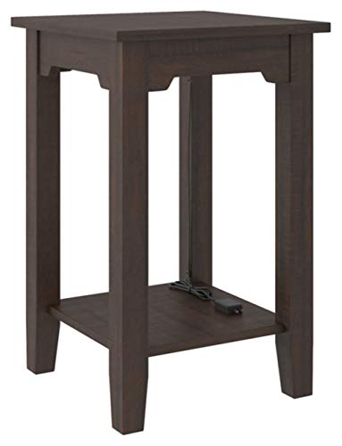 Signature Design by Ashley Camiburg Modern Chair Side End Table with USB Charging Port, Brown