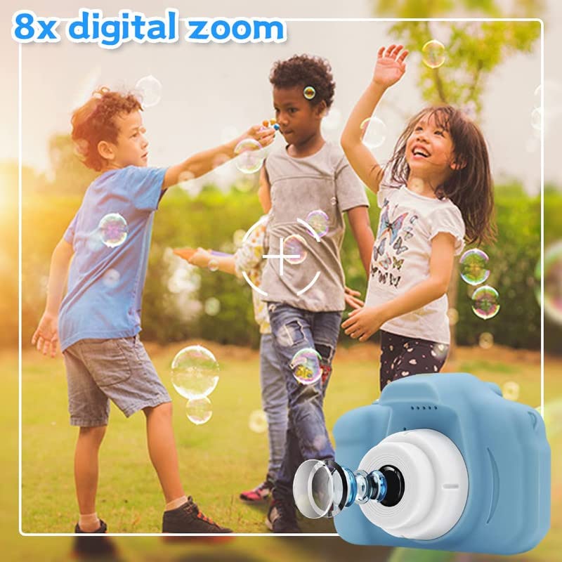 Kids Camera, 1080P Video 2.0-inch Screen Front and Rear Camera Digital Cameras for Boys and Girls Gift Age 3-9 Years,Blue