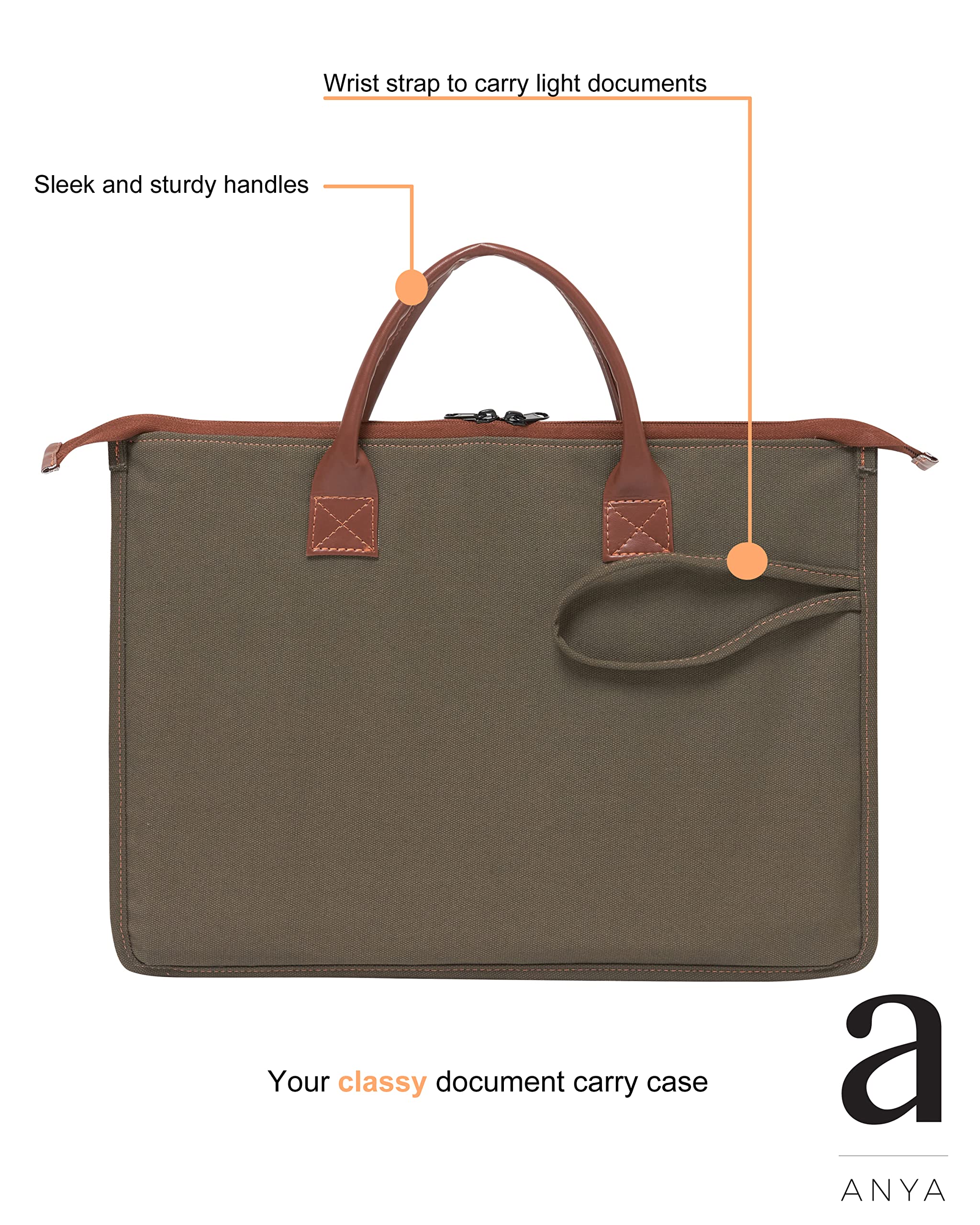 ANYA Art portfolio bag, artist carrying case, storage bag for artwork, posters with zipper and handles, light weight art bag for professionals, students KONST